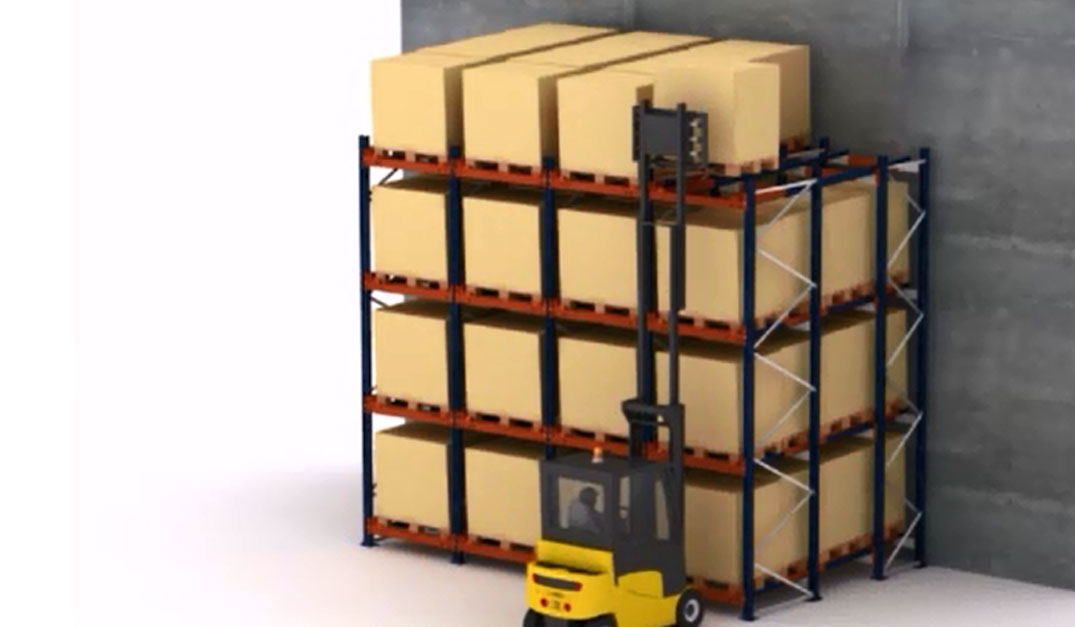 Push-back pallet racking animation | www.interlakemecalux.com