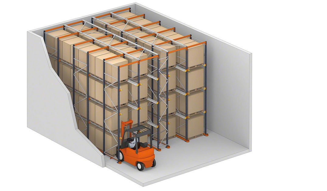3D Animation of drive-in pallet racking | www.interlakemecalux.com