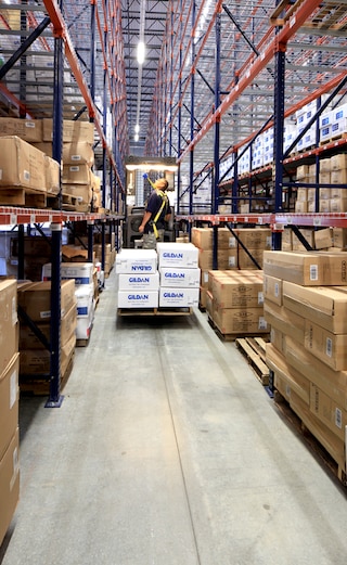 High-Rise Pallet Racking for SanMar Warehouse- Interlake Mecalux